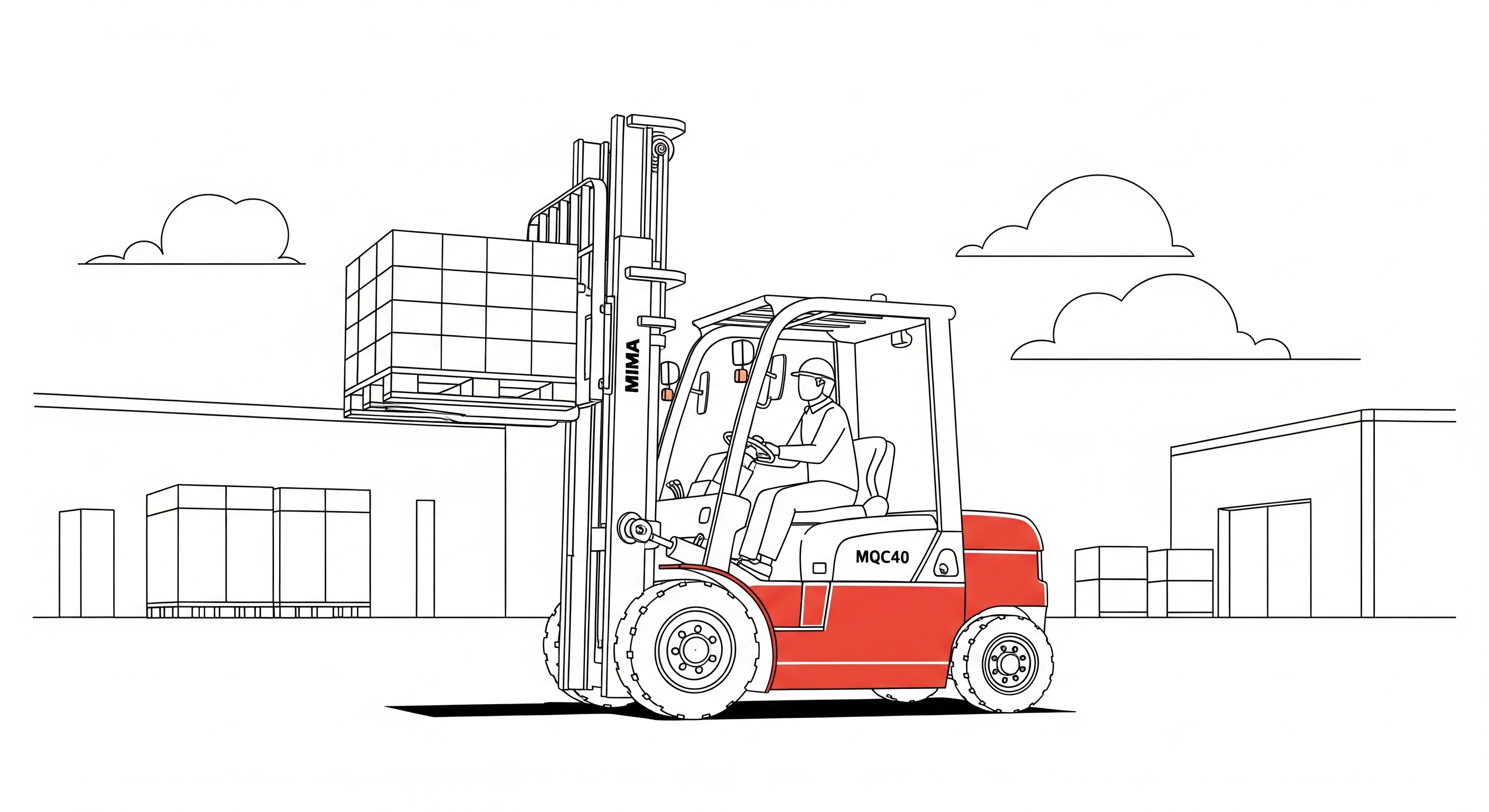MIMA MQC40 – Elektro-Gabelstapler für schwere 4-t-Lasten